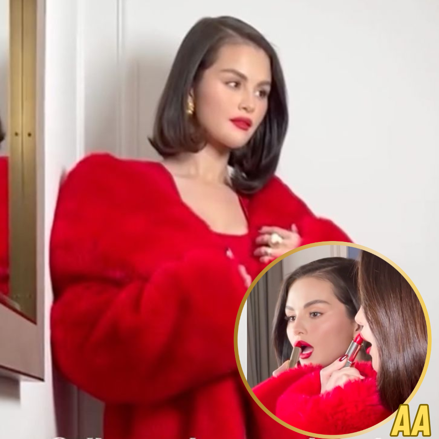 Selena Gomez Stuns in Fluffy Red Coat and Bold Lipstick, Serving Ultimate Siren Glamour - News