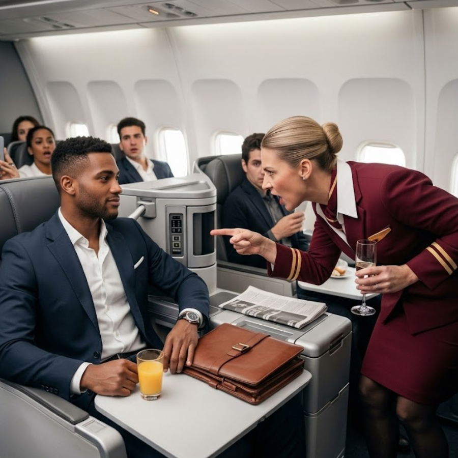 Flight Attendant Yells at Black Man in First-Class — Not Knowing He's ...